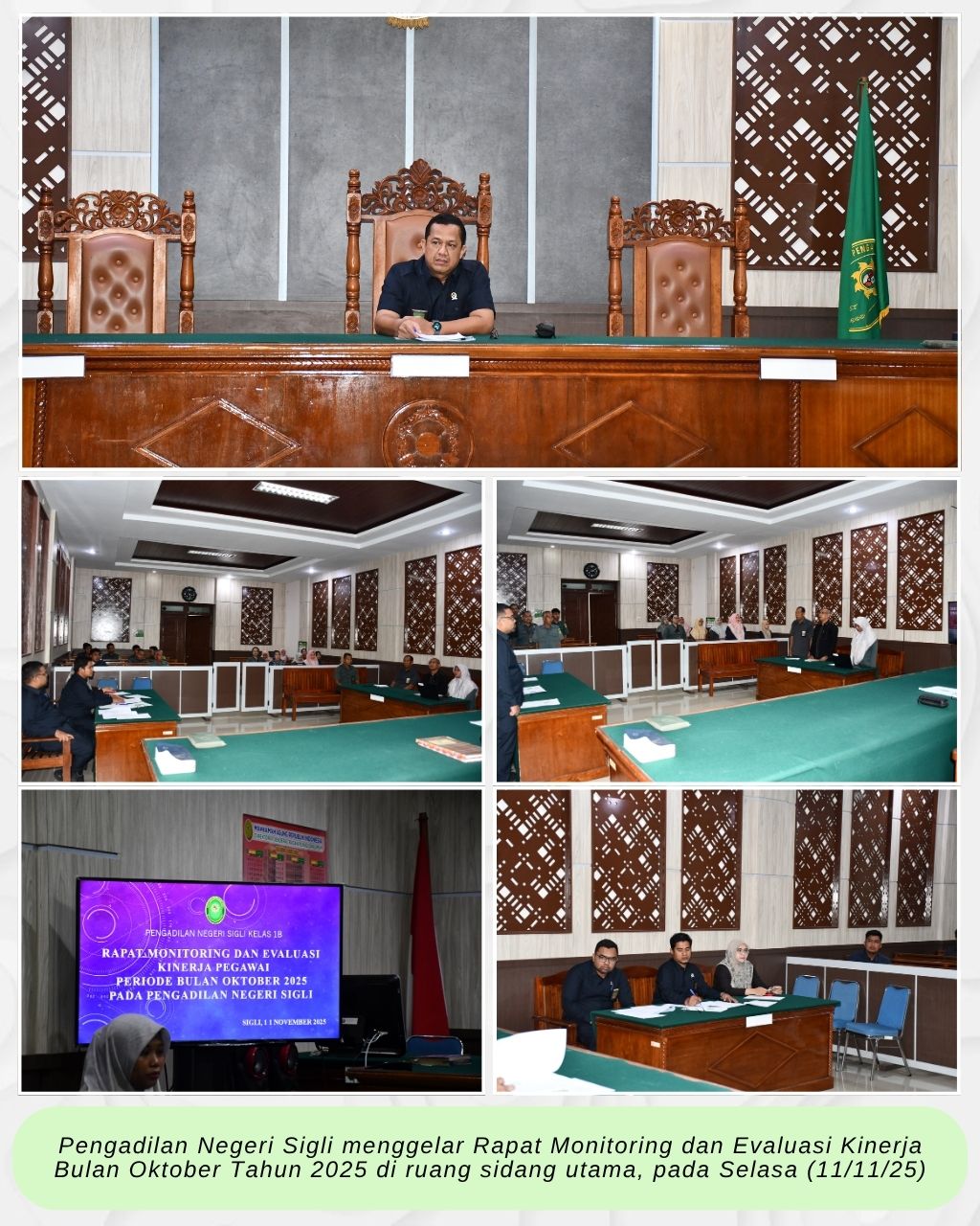 RAPAT MONITORING DAN EVALUASI KINERJA PERIODE BULAN OKTOBER TAHUN 2025 | PN Sigli